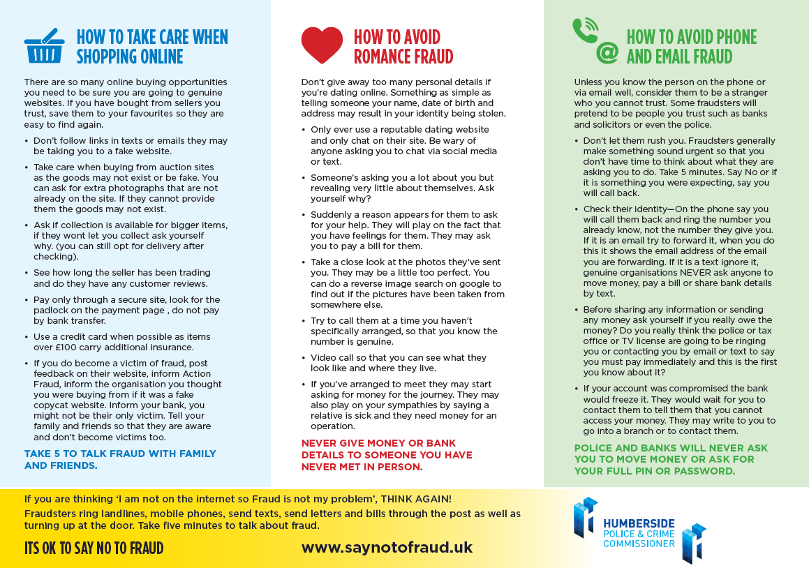 Hmberside Police & Crime Commissioner launch a say no to Crime Campaign